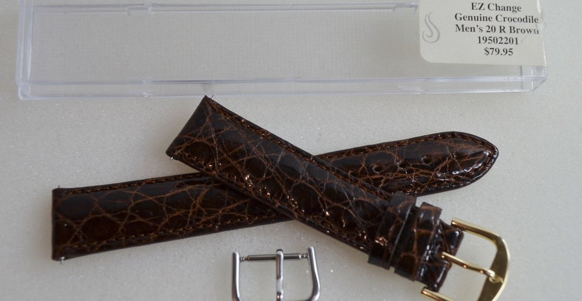 SOLD - Stuller 20mm Brown Genuine Crocodile Band. | Omega Watch Forums
