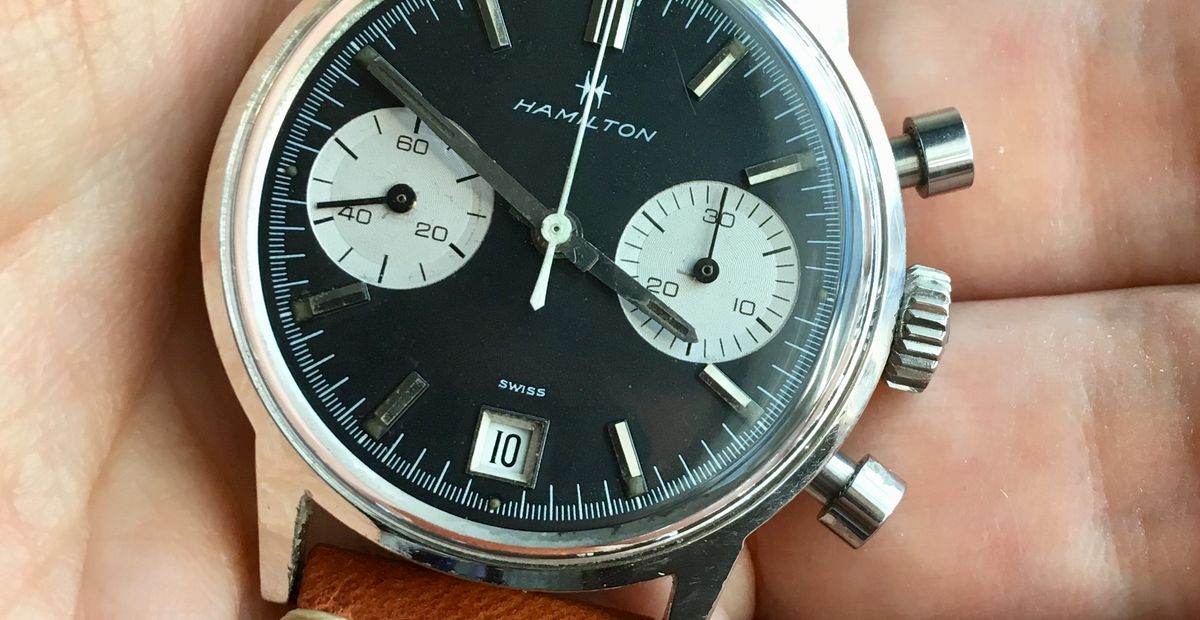 SOLD - Vintage Hamilton Reverse Panda Chronograph Valjoux 7723 ...