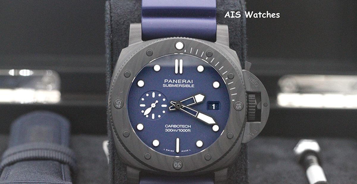 FSOT - BNIB Panerai PAM01232 Submersible QuarantaQuattro Carbotech Blu ...