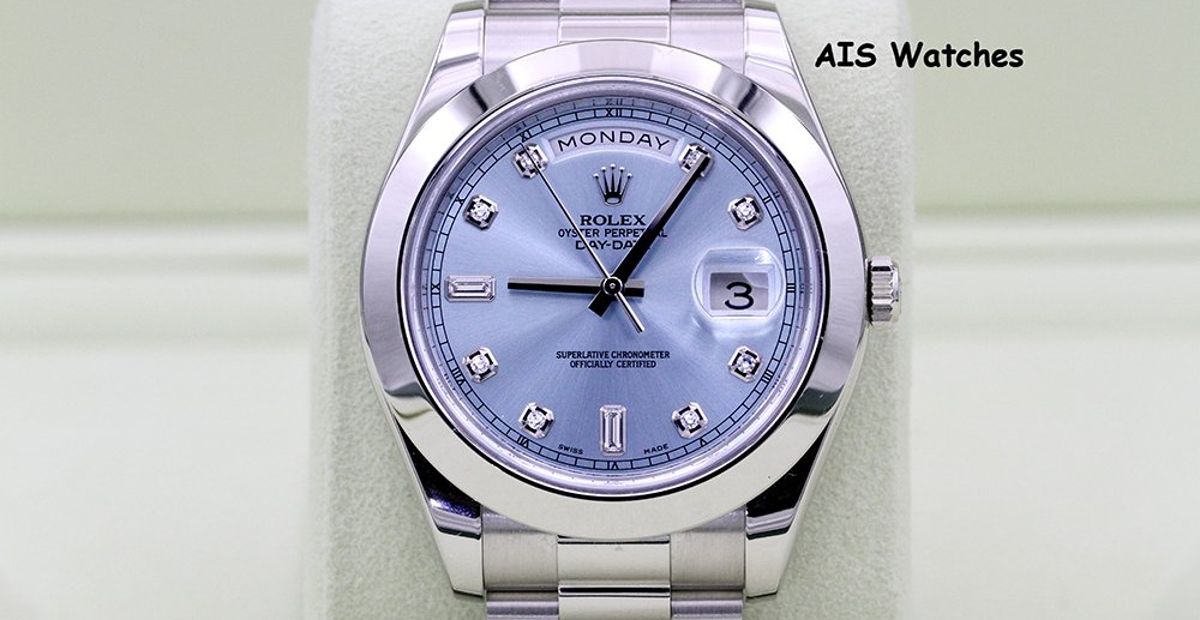 FSOT - Rolex 218206 Platinum DayDate II 41MM DD2 Glacier Ice Blue ...