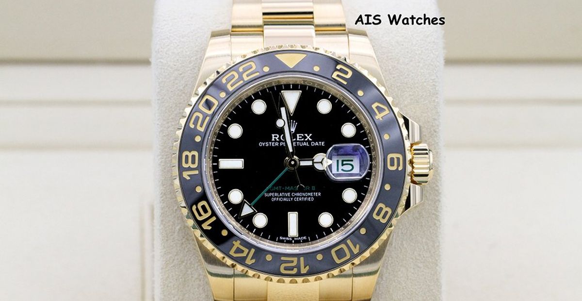 FSOT - Rolex GMT-Master II 116718 LN 18K Yellow Gold Black Dial Black ...