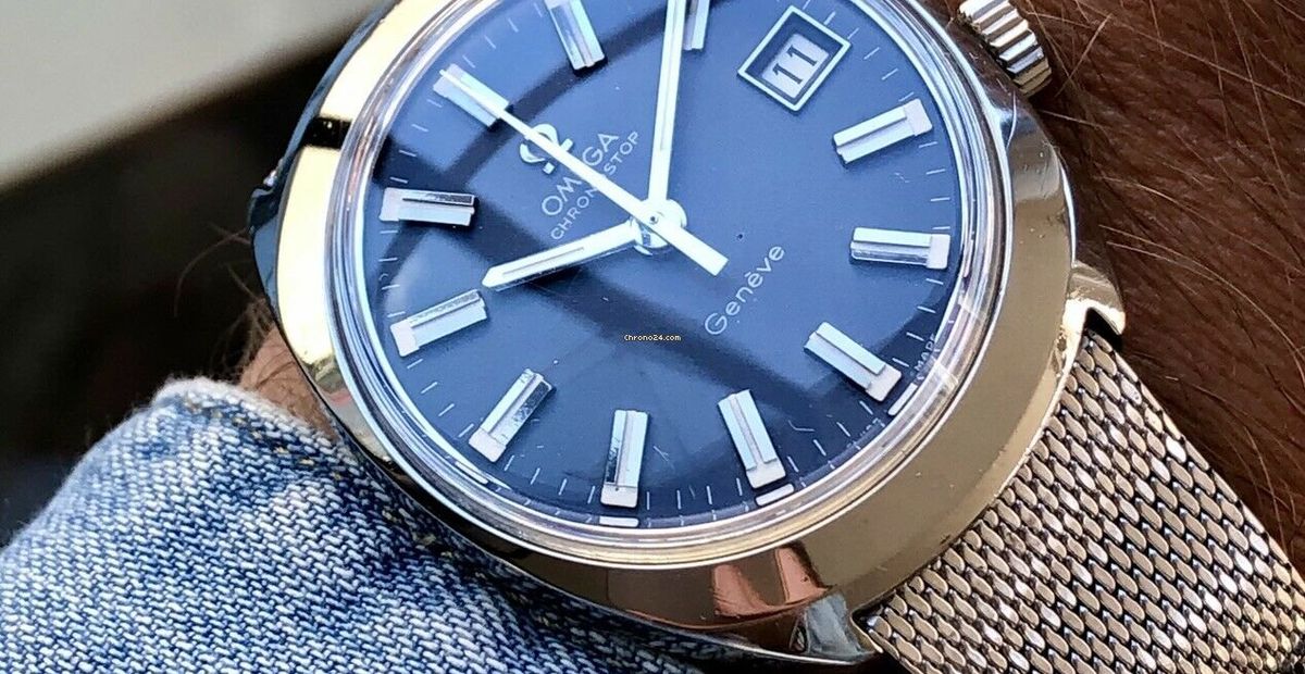 WTB - Omega Geneve Chronostop Caliber 920 Blue Dial Face | Omega Watch ...