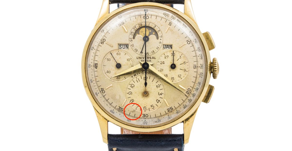 UG Tri Compax 52218 | Dial Damage Pattern | Omega Watch Forums