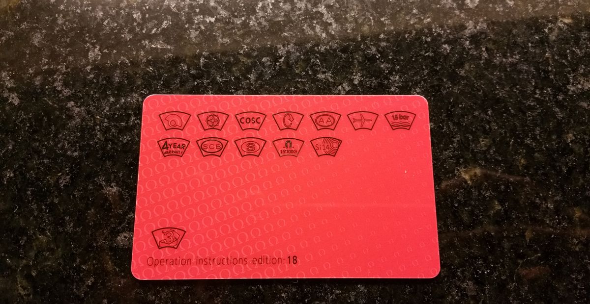 Omega Aqua Terra Pictogram Card? | Omega Watch Forums