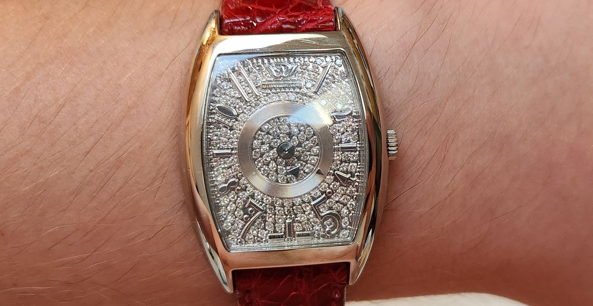Who would wear this? Philip Watch covered with diamonds! Found in junk ...