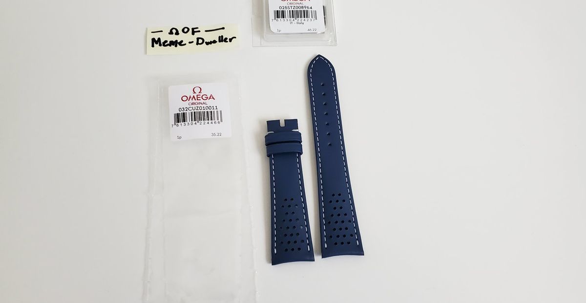 SOLD - New Unworn 20mm OMEGA Rally Style Blue Leather Strap w/ Buckle ...
