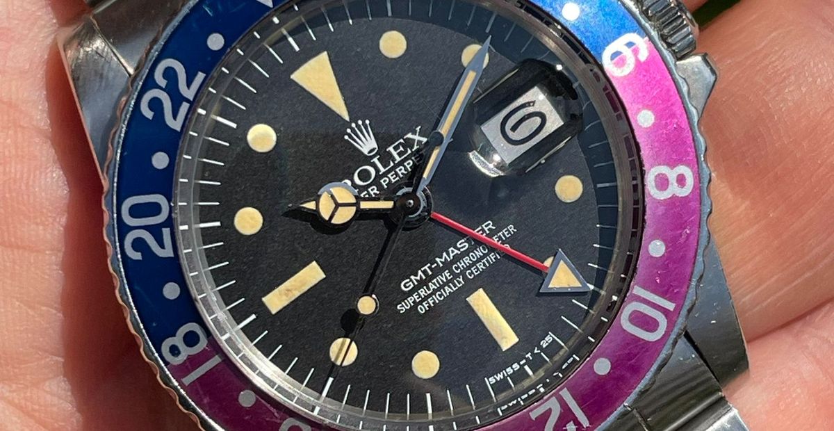 SOLD - Rolex GMT Master "Pepsi" ref.1675 MK3 "Radial dial". Fuchsia ...