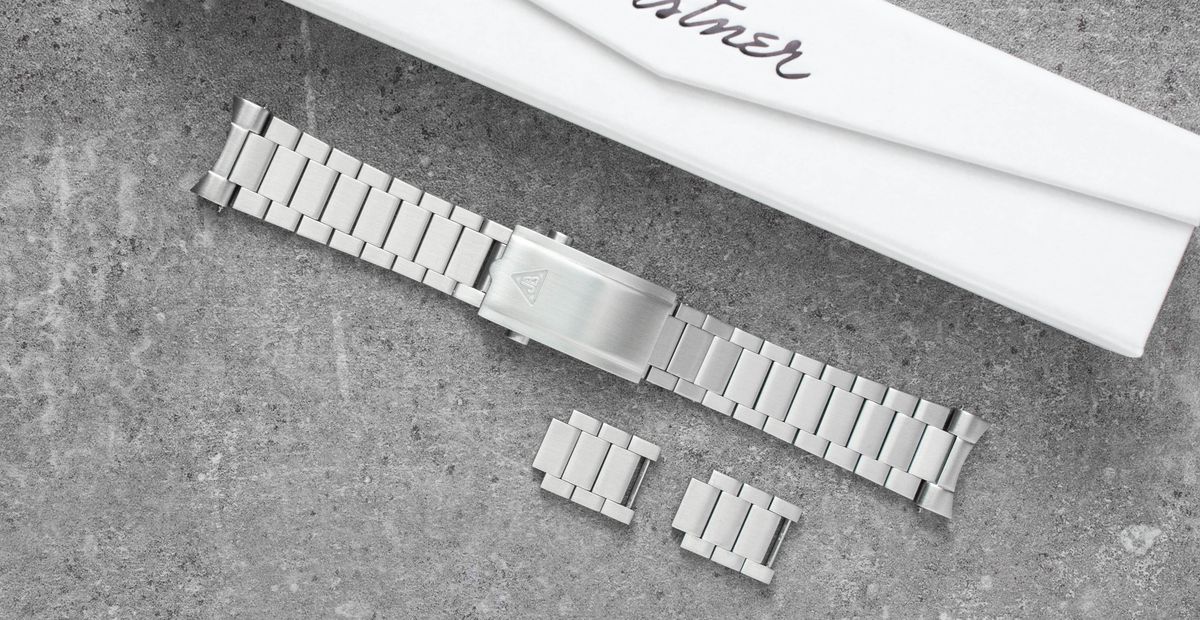 SOLD - 20mm Forstner Contemporary Flat Link Brushed Bracelet for Omega ...