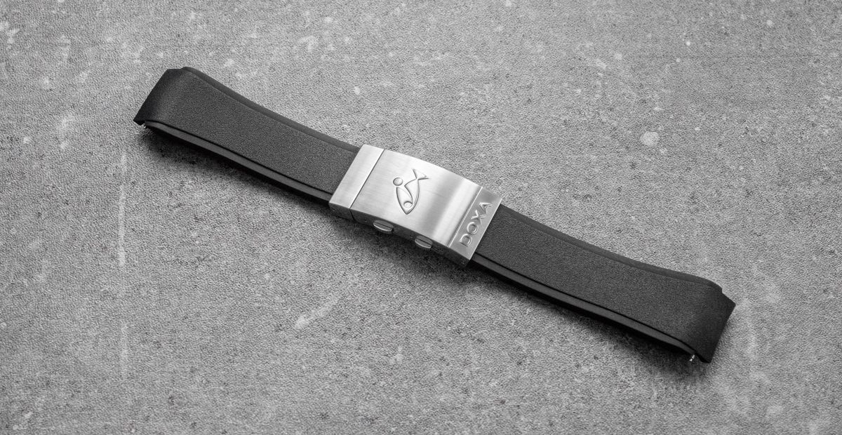 SOLD - 20mm DOXA SUB 300T Black Rubber Strap w/ Deployant Clasp | Omega ...