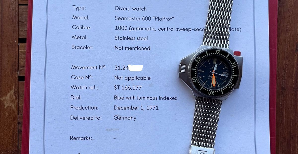 WITHDRAWN - Omega Ploprof 166.077 | Omega Watch Forums