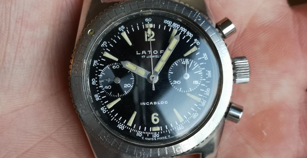 OHPF - 550€ Vintage Lator divers chrono (glossy black dial). Now WW ...