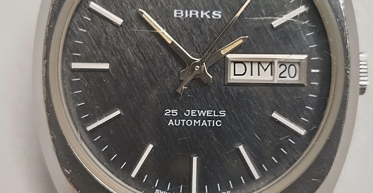 FSOT - Vintage Birks (Fortis) Dark Grey Linen Dial 70's Automatic ETA ...