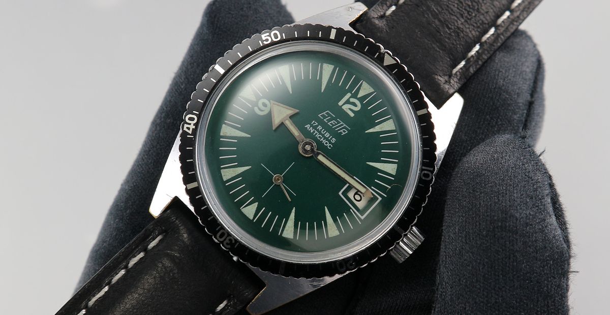 FS - ELETTA diver hand-winding with dark green dial & arrow hand ...