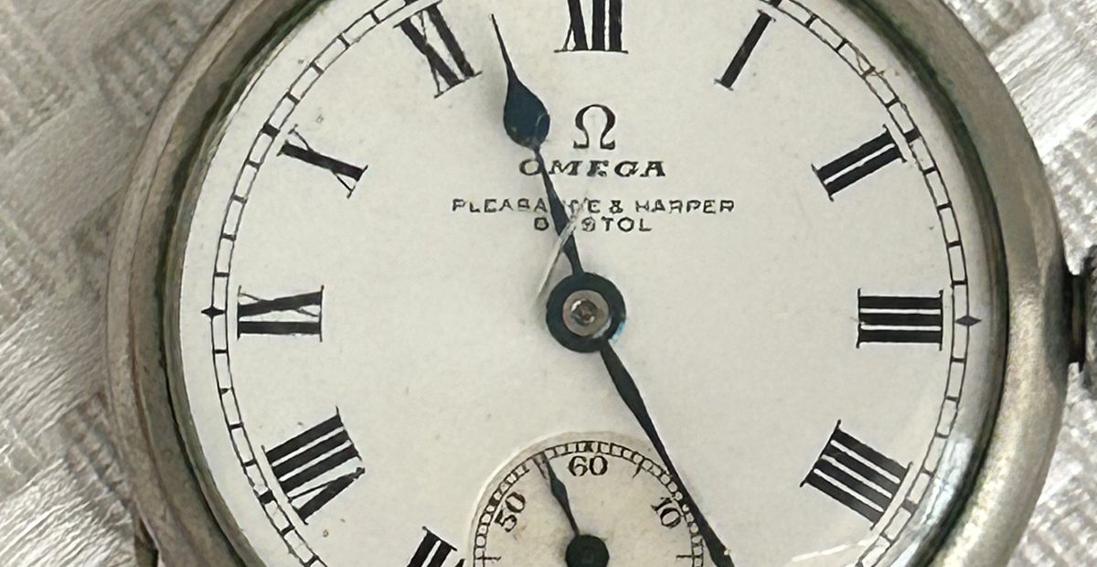 Working Omega Trench watch dual branded Bristol company Pleasance and ...