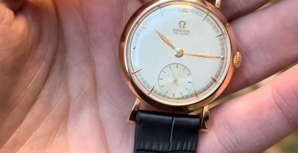 Help identifying vintage Omega dress watch - rose gold, sector dial ...