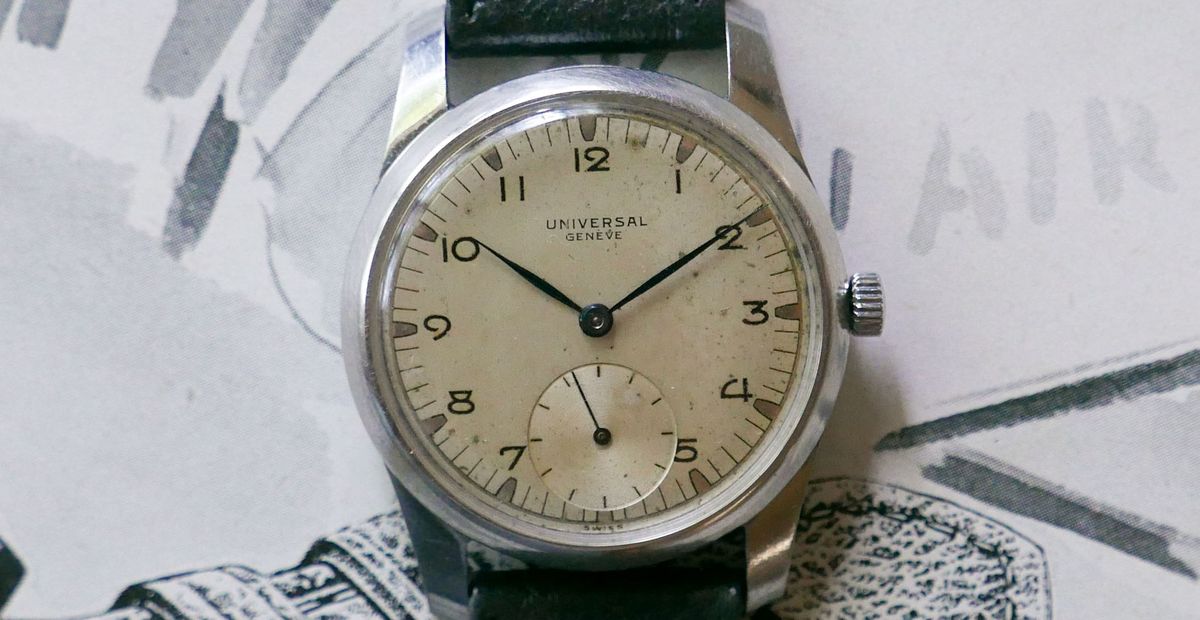 SOLD - Universal Geneve time only, unusual dial (serviced) $385 | Omega ...