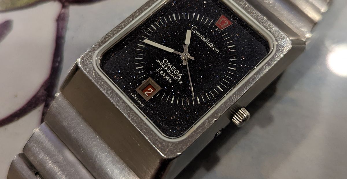 FS - 1973 Omega Constellation Megaquartz f2.4 mhz Aventurine Stardust ...