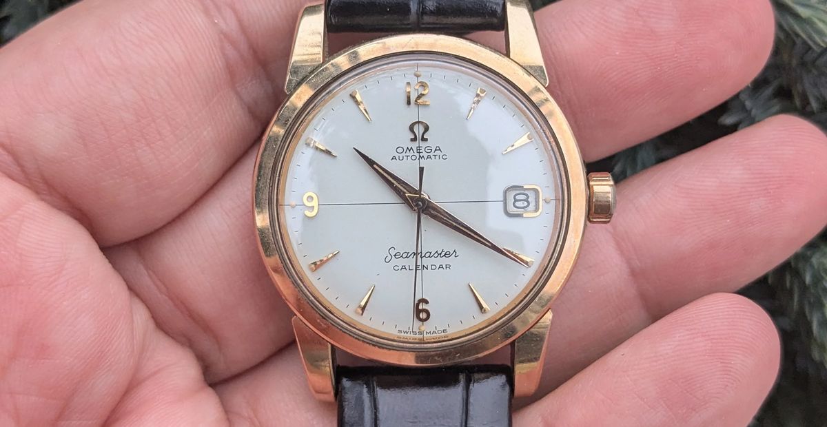SOLD - Omega Seamaster Calendar - Crosshair Rose Gold Capped 2849 ...