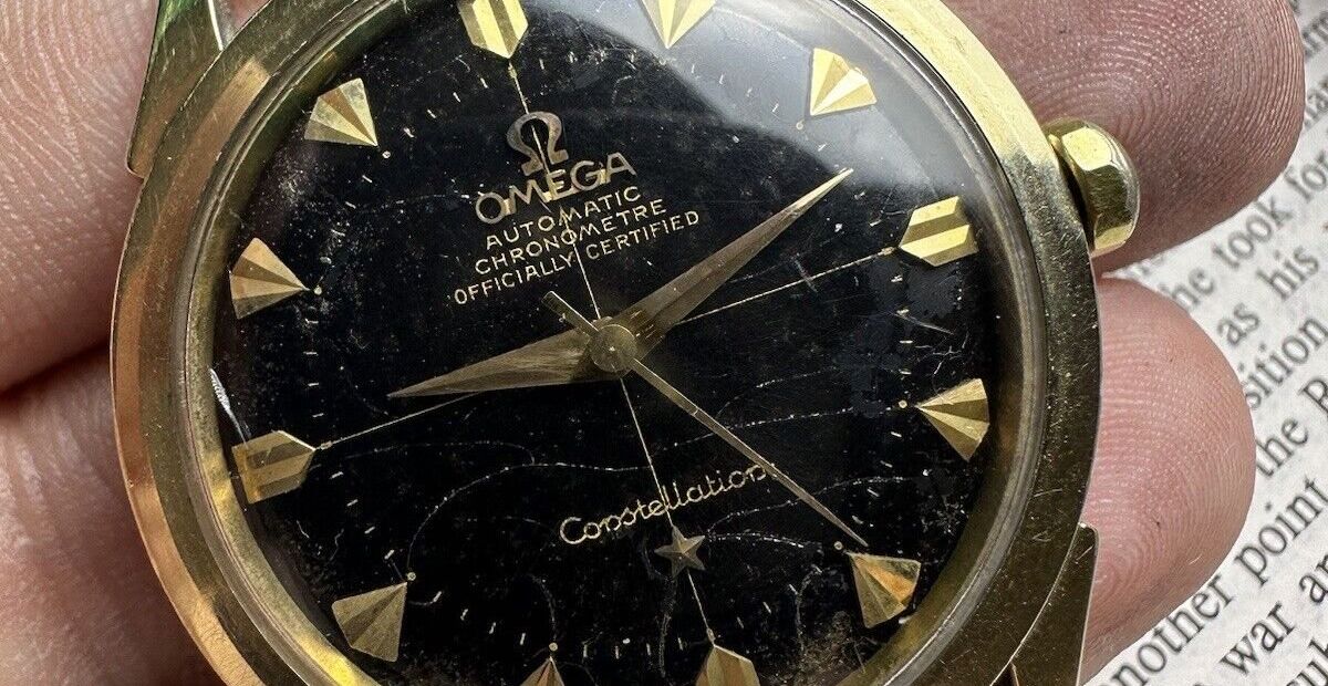 SOLD - 1954 Omega Constellation Arrowhead GILT Dial Ref. 2782-5 | Omega ...