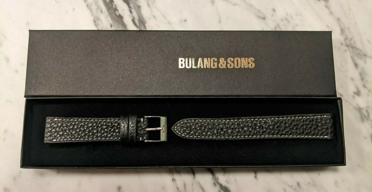 FS - New Bulang & Sons + JPM 18mm Rich Black Creme Stitch Leather Watch ...