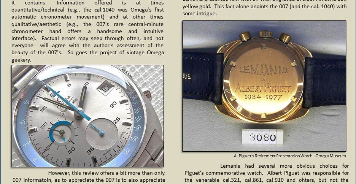 176.007 and Cal.1040 Family Review | Page 5 | Omega Watch Forums