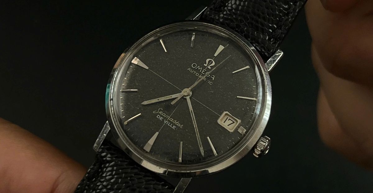 SOLD - Original “Don Draper” Omega Seamaster Deville black cross-hair ...