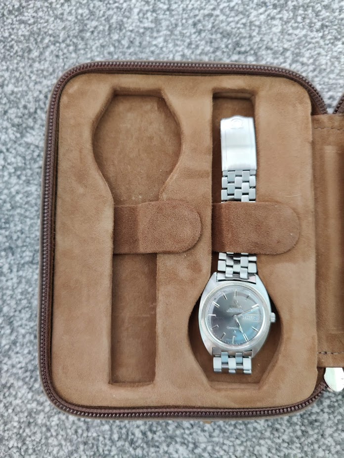 My new suede watch pouch from A Collected Man | Omega Forums