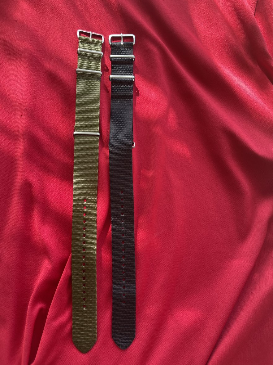 SOLD - 2 Black Maratac Zulu NATO style 22 mm Watch Bands | Omega Forums