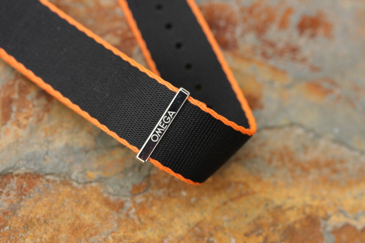 SOLD - Omega 20mm OEM Black/Orange NATO Style Strap | Omega Forums