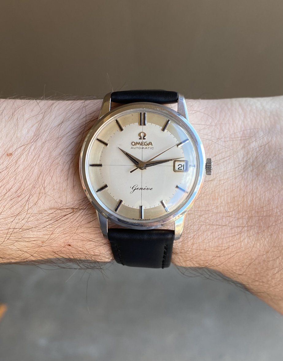 SOLD - [now $750] 1960 steel Omega cursive Geneve 14703 ref w/ onyx ...