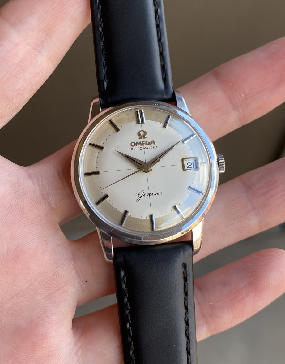 SOLD - [now $750] 1960 steel Omega cursive Geneve 14703 ref w/ onyx ...