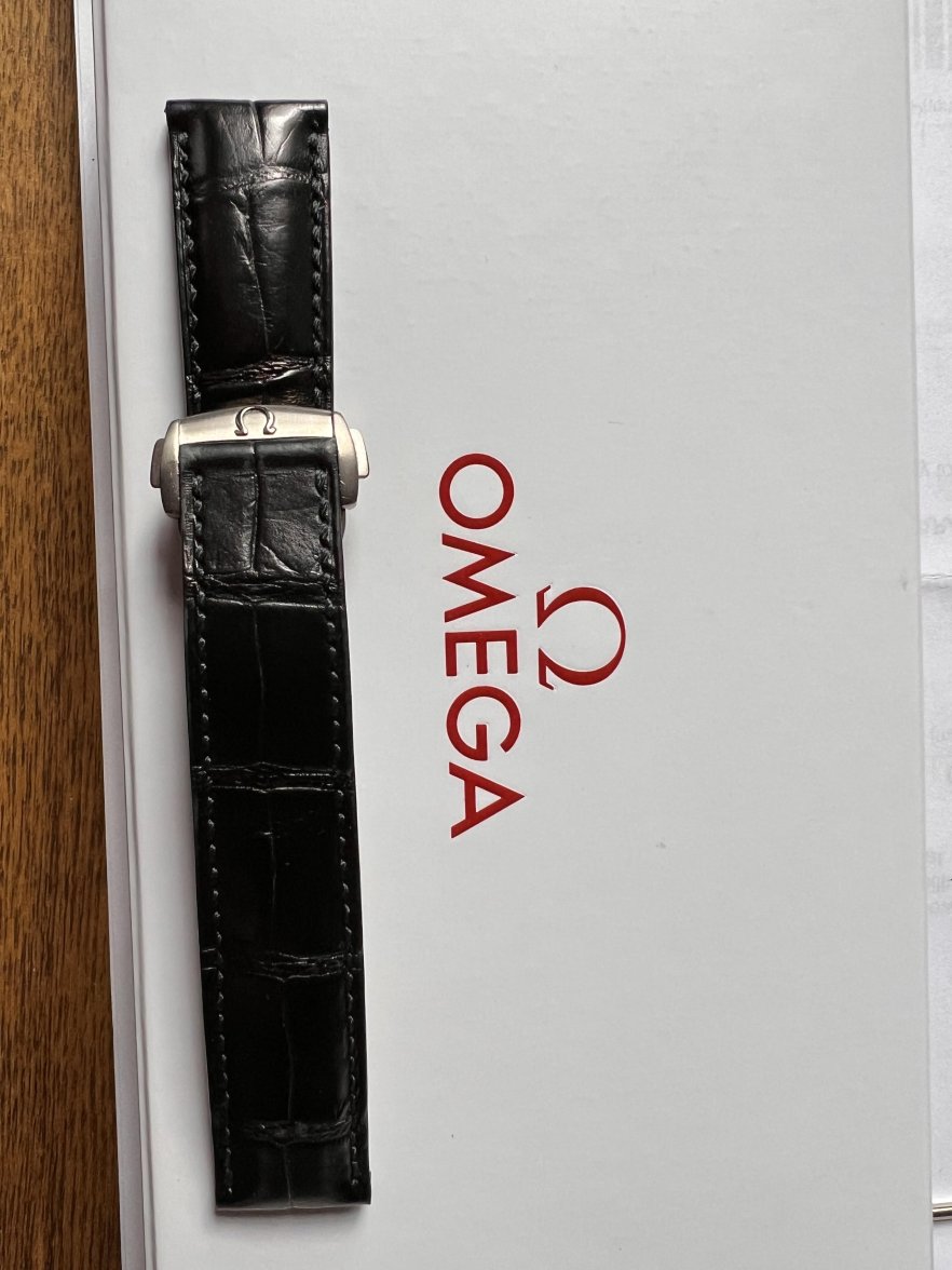SOLD - Omega Titanium Deployant and 20mm Black Alligator Strap | Omega ...
