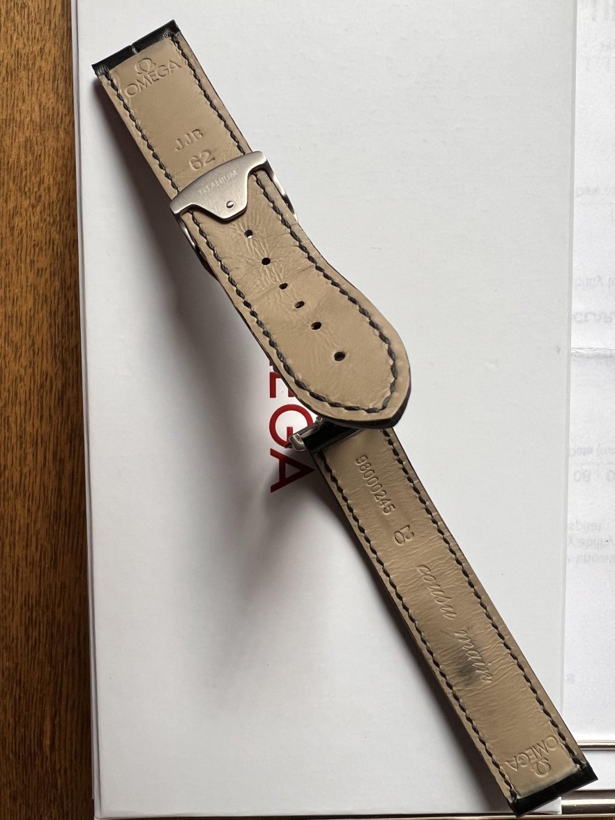 SOLD - Omega Titanium Deployant and 20mm Black Alligator Strap | Omega ...