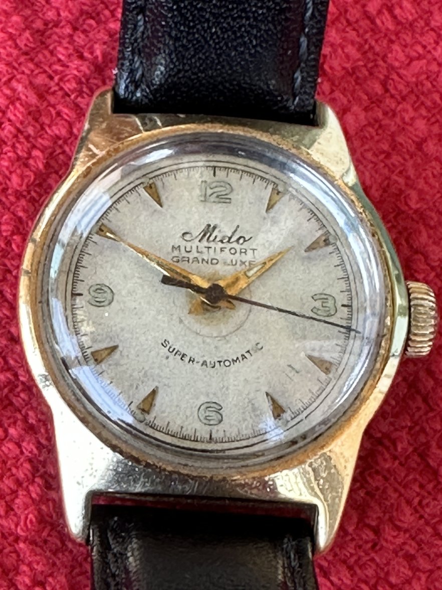 SOLD - 1940's Mido Multifort Grand Luxe Super Automatic 14K Gold Plate ...