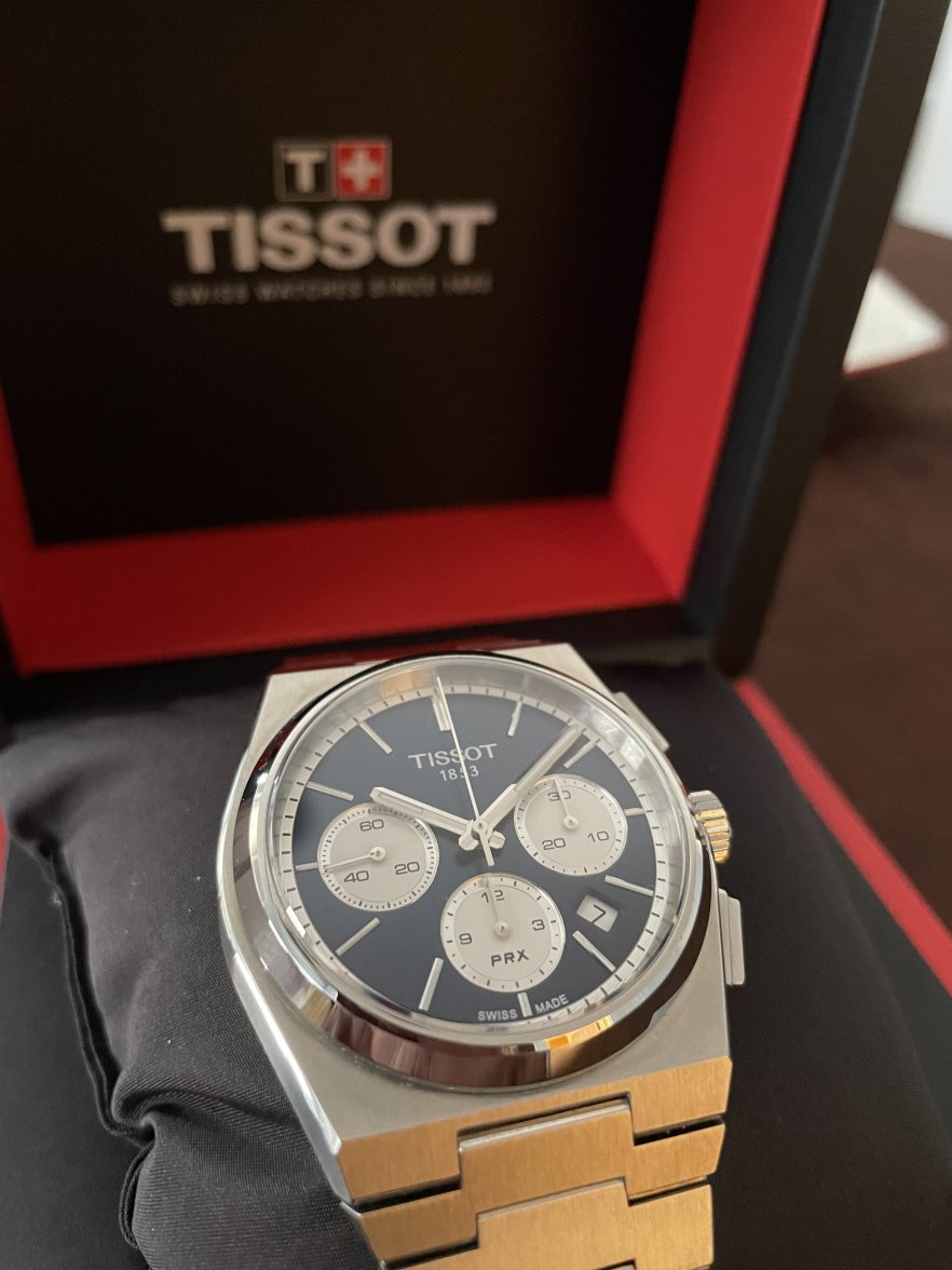 SOLD - Tissot PRX Automatic Chronograph, blue dial. $1100 in USA ...