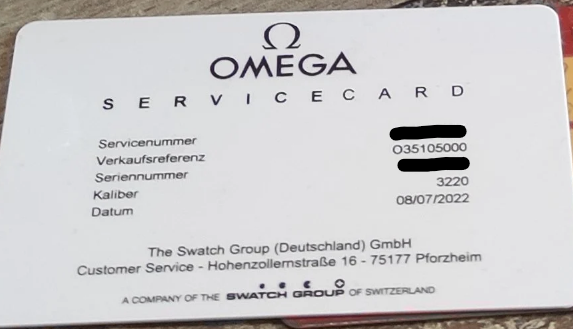 Omega Warranty Card with wrong Date on it? | Omega Forums