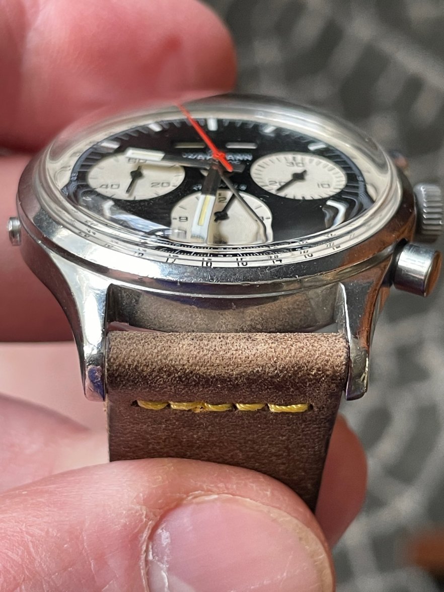 FS - Serviced Jumbo Triple Date Wakmann Panda Valjoux 730 Chronograph ...