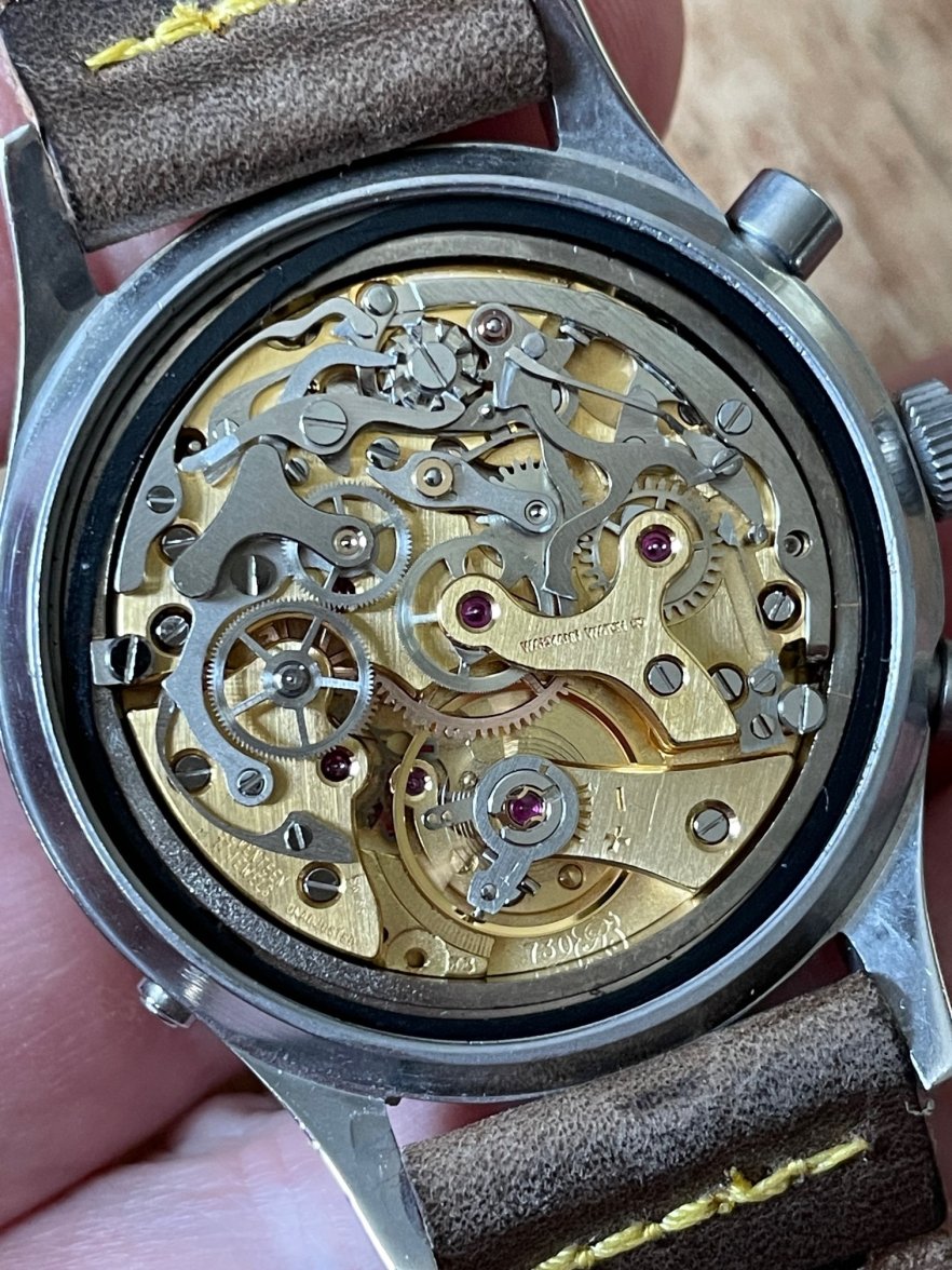 FS - Serviced Jumbo Triple Date Wakmann Panda Valjoux 730 Chronograph ...