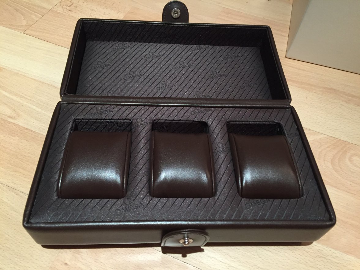 SOLD - Omega Watch Storage Box 3 pcs, "Symbol" Brown Brand New | Omega ...