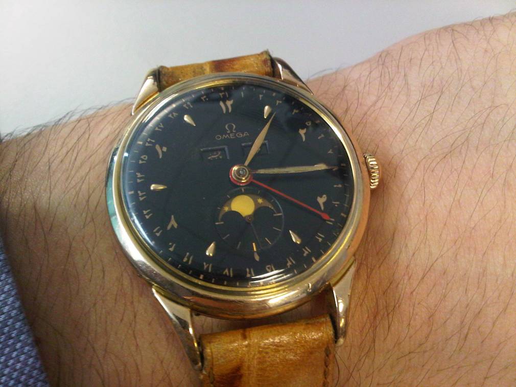 WITHDRAWN - Omega Triple Date Cosmic Moonphase - Black Farsi dial ...