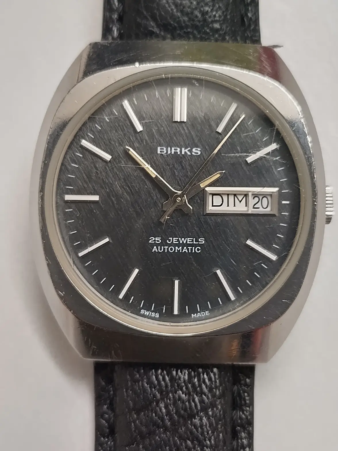 FSOT - Vintage Birks (Fortis) Dark Grey Linen Dial 70's Automatic ETA ...