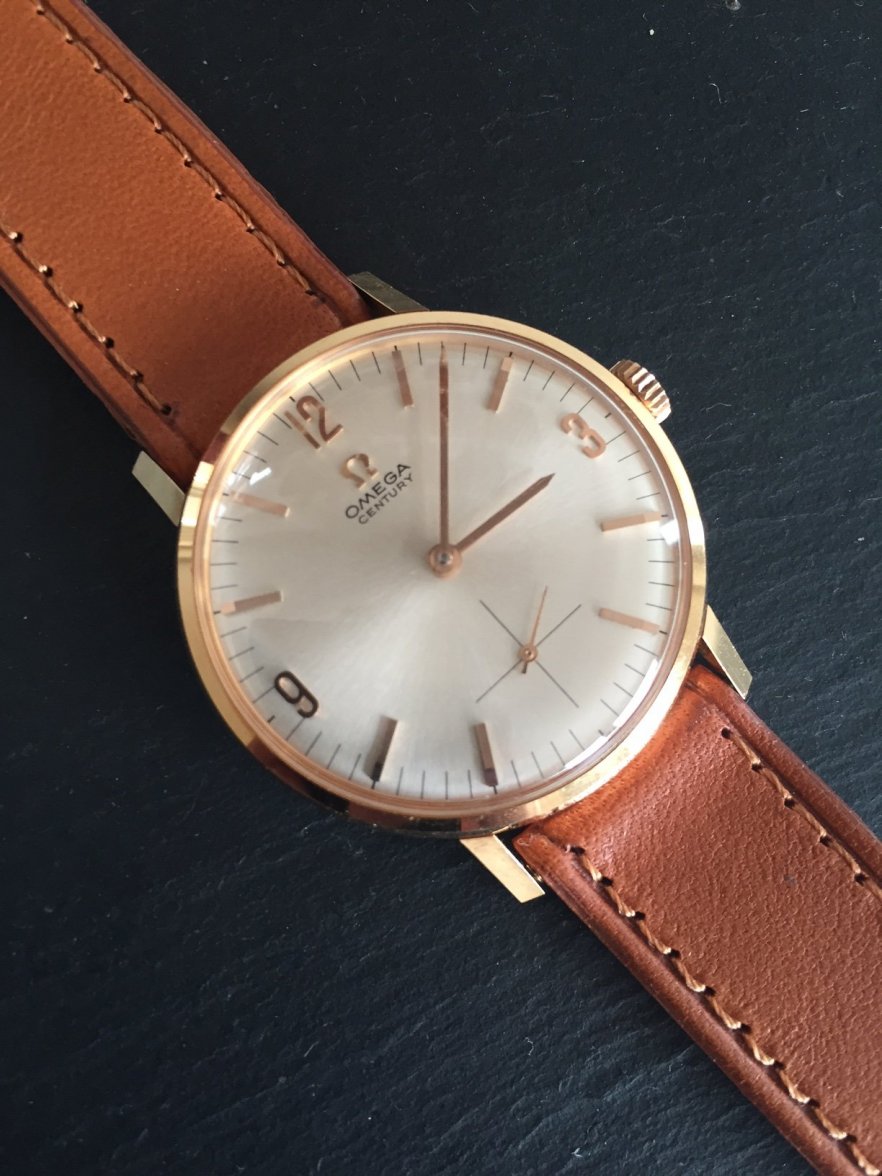 SOLD - NOS 18k Solid Gold 1965 Omega Century Caliber 269, original band ...