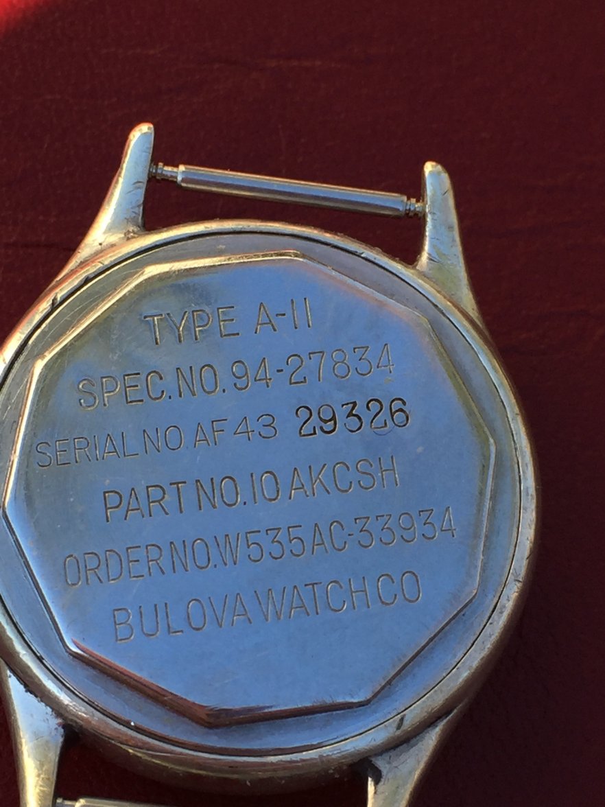 SOLD - 1943 US Army Air Force Bulova A11 Sterling Silver Cased Pilot's ...
