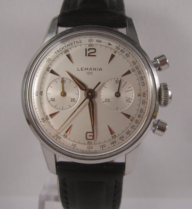 SOLD - Lemania 105, chronograph, s/s, ref 806, cal 1277, late 50ies ...