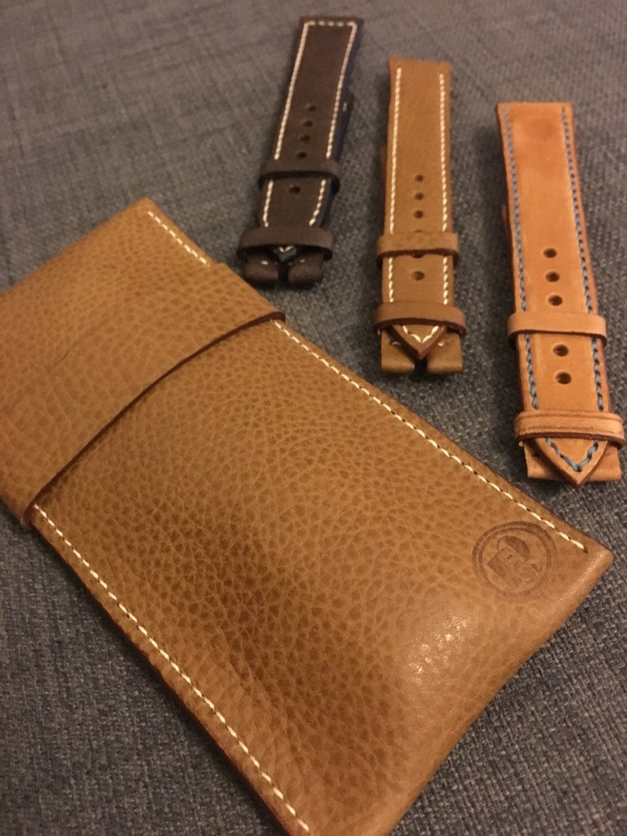 SOLD - Handmade single watch leather pouch | Omega Forums
