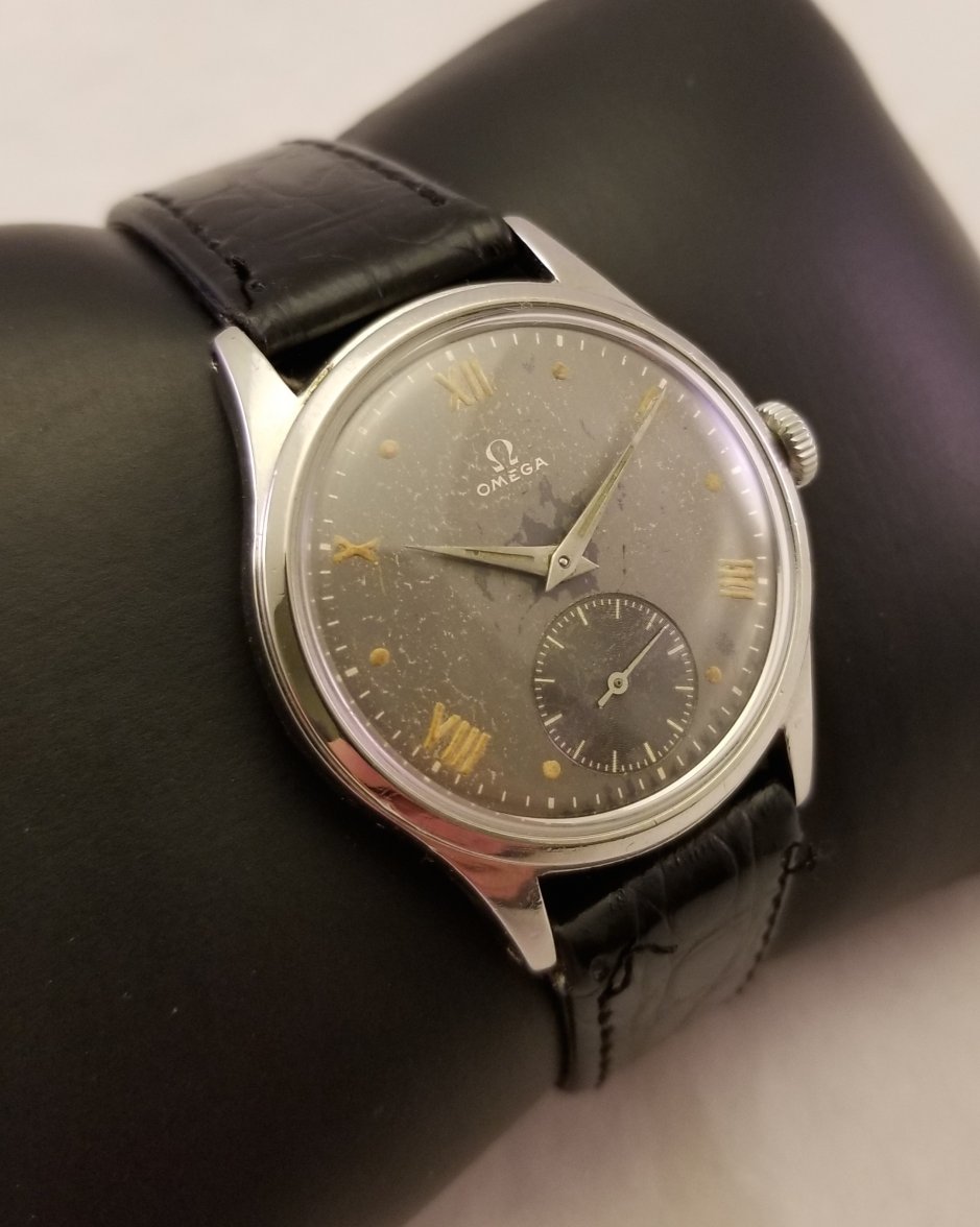 SOLD - OMEGA 2400-7 Suveran “Military” Grey Radium Roman Numeral Dial ...