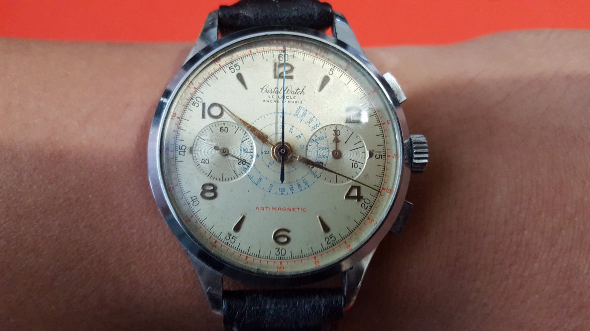 SOLD - 60s Cristal Watch Le Locle Chronograph - Landeron 148 | Omega Forums