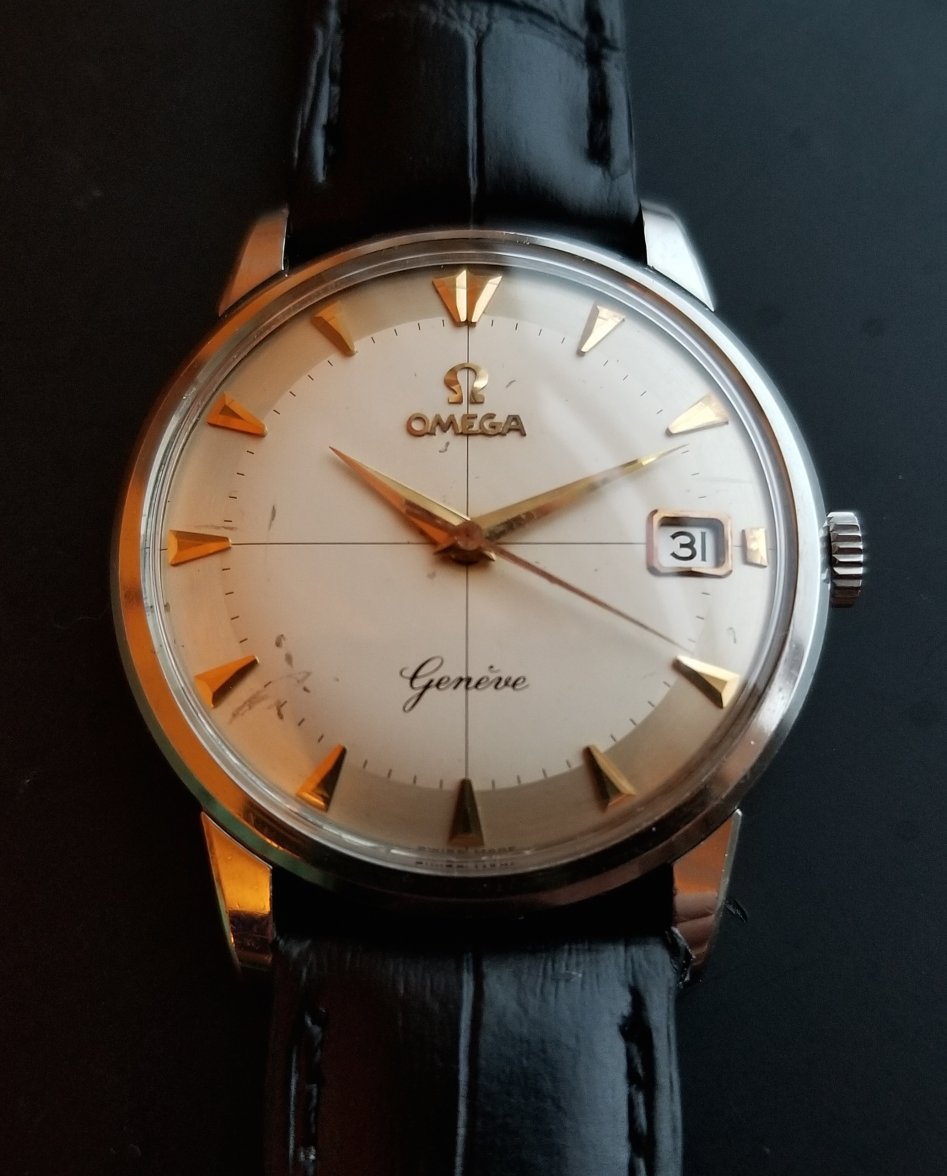 SOLD - OMEGA Geneve 14724-1 SC Arrowhead SS Unpolished Cal 610 ...