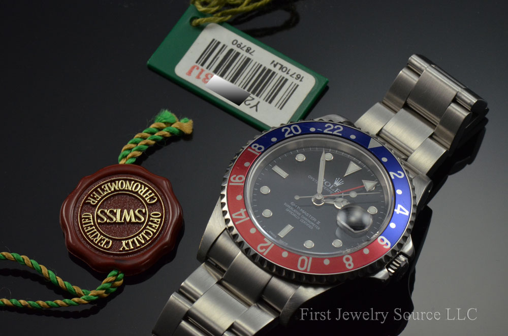 FS - Mens Rolex GMT Master II Pepsi Bezel Stainless Steel Automatic ...