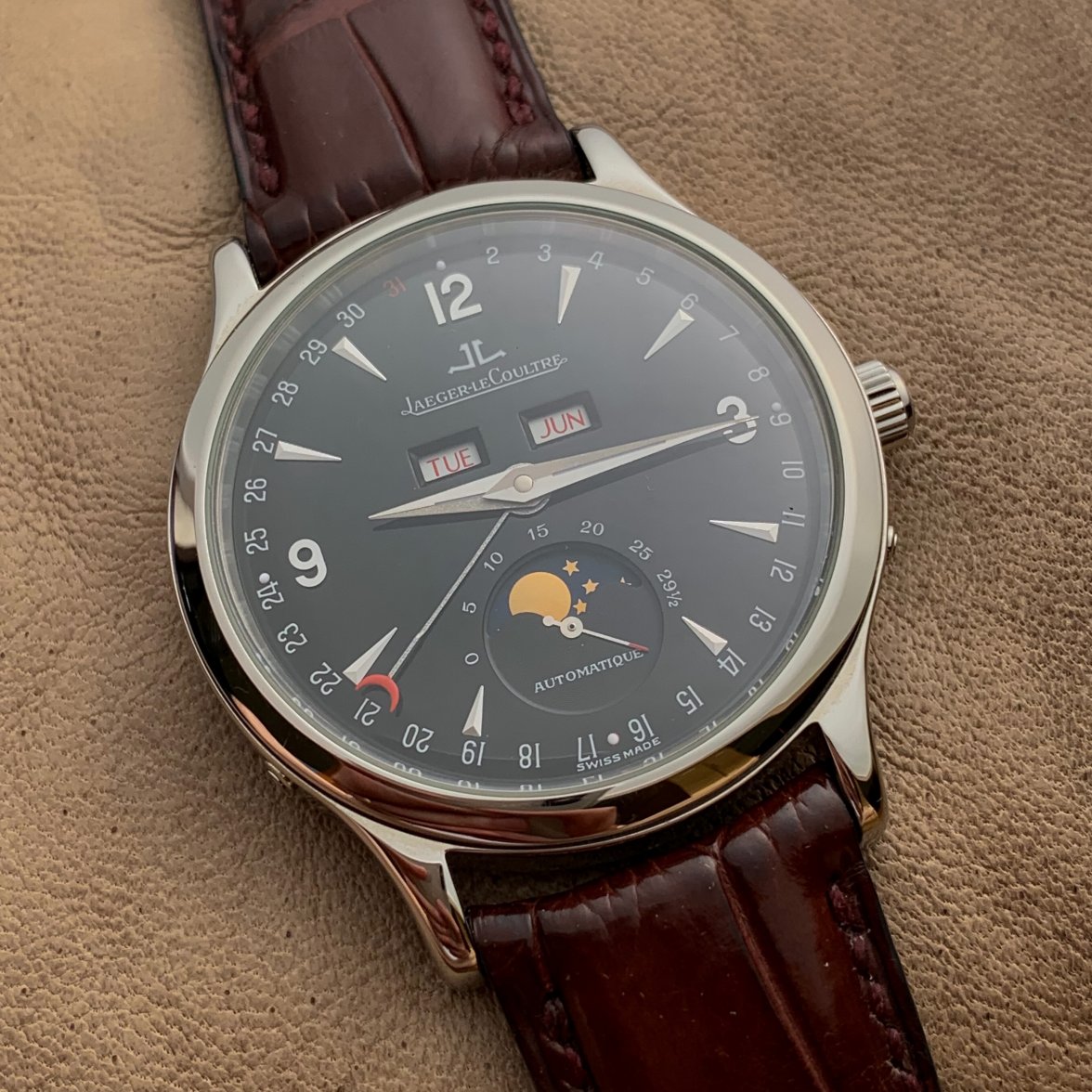 SOLD - Jaeger LeCoultre JLC Master moon 140.8.98S, uncommon black dial ...